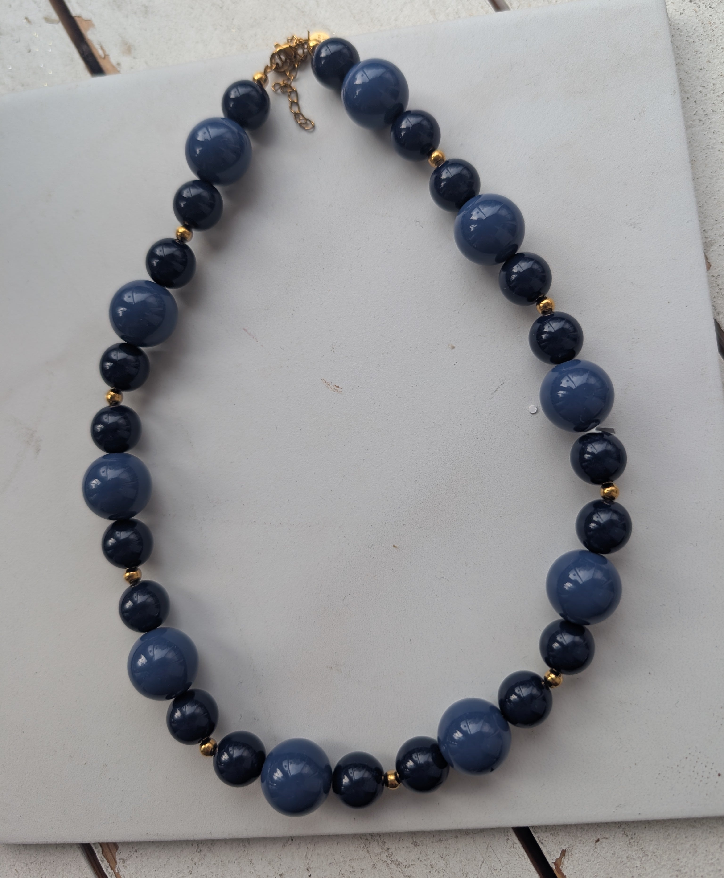 Blue Mix Beaded Necklace – Jez Boutique